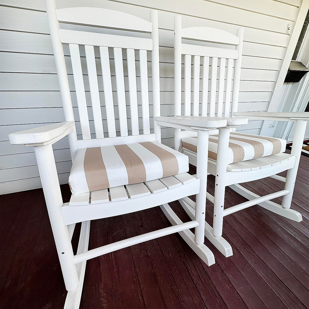 Island Umbrella NU6932 Outdoor Seat Cushion, Champagne Stripe