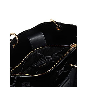 Anne Klein AK Lock Satchel, Black