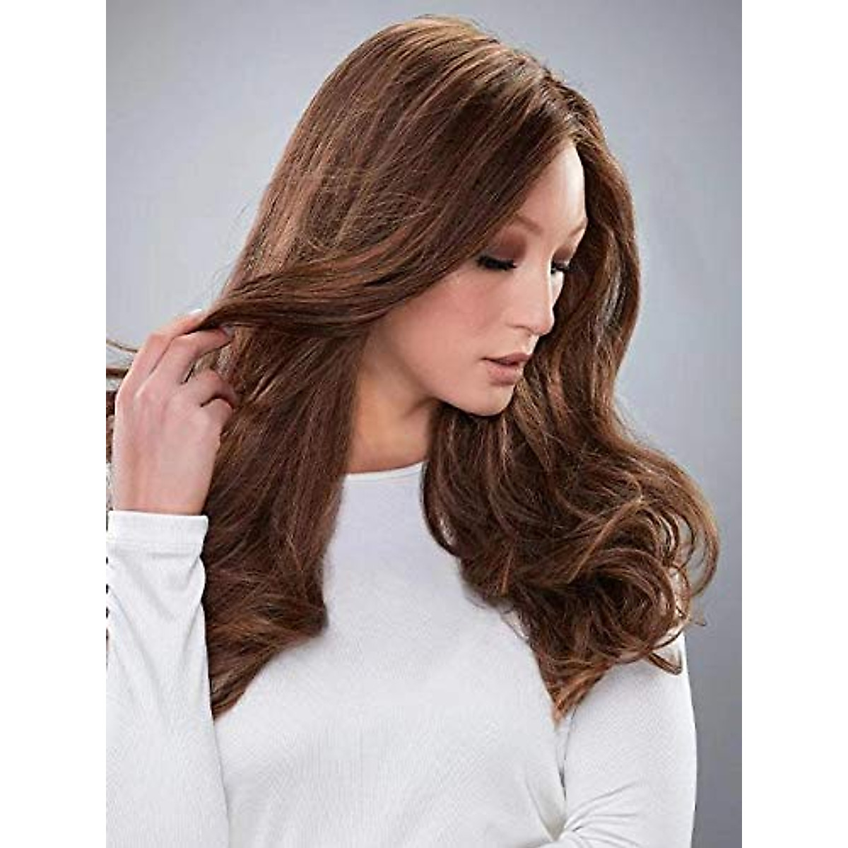 Bundle - 3 item: Blake Large Exclusive Remy Human Hair Wig by Jon Renau, Christy's Wigs Q & A Booklet & Wide Tooth Comb - Color: 613/102S8