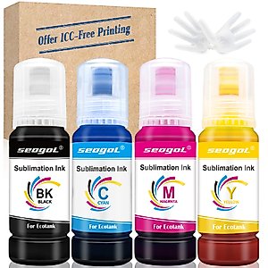 seogol 400ml Sublimation Ink for EcoTank Supertank Inkjet Printers ET-2720 ET-3710 ET-15000 ET-4760 ET-3760 ET-2760 ET-2750 ET-2700 ET-3700 ET-4700 ET-3750 ET-4750 (Offer ICC-Free Printing)