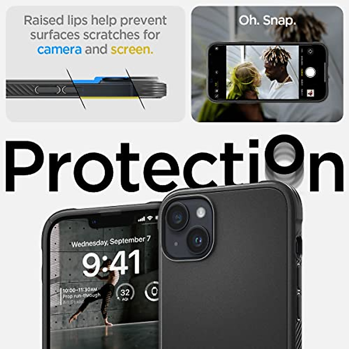 Spigen Rugged Armor (MagFit) [Extreme Protection Tech] Designed for iPhone 14 Case (2022) - Matte Black
