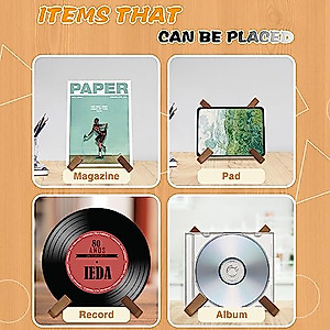 Recipe Book Holder Stand for Kitchen Counter, Solid Cookbook Stand Wooden, Tabletop Easel Plate Display Stand, Cooking Book Stand for Plate Photo Picture Frame Display (Brown)