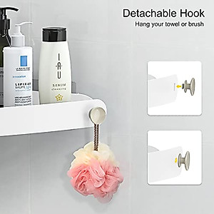 Sotfamily Corner Shower Caddy, 4 Pack Adhesive Corner Shower Shelves for inside Shower, Plastic Shower Organizer for Bathroom Storage, White