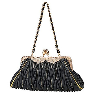 BGMIX womens purses and handbags for women handbags clutch purses for women evening bags(Black)