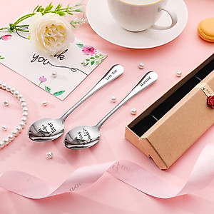 Atdesk Custom Spoon, Stainless Steel Coffee Spoon, Engraved Name Ice Cream Spoon, Anniversary Birthday Christmas Gifts, Mirror Finished & Dishwasher Safe (1)