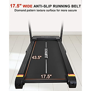 ECHANFIT Treadmill with Manual Incline and Bluetooth Speaker, 17.5" Wide Max 8.5 MPH Speed and 15 Preset Programs, 2.5 HP Folding Running Machine Treadmill for Home Gym Exercise Fitness