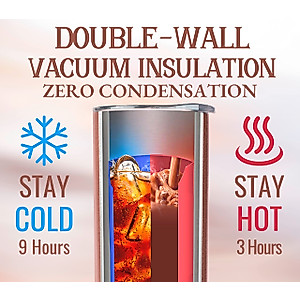 Onebttl Unique Flight Attendant Gifts for Women, Female Cabin Crew Members - Birthday, Holiday, Christmas gifts for Flight Attendant - 20 oz SS304 Rose Gold Stainless Steel Tumbler with Lid and Straw