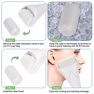 Fronnor Ice Roller for Face,Eyes,Women Gifts Idea,Therapeutic Cooling to Tighten Brighten Complexion and Reduce Wrinkles,Massager Under Eye Puffiness,Migraine and Pain Relidf (White)