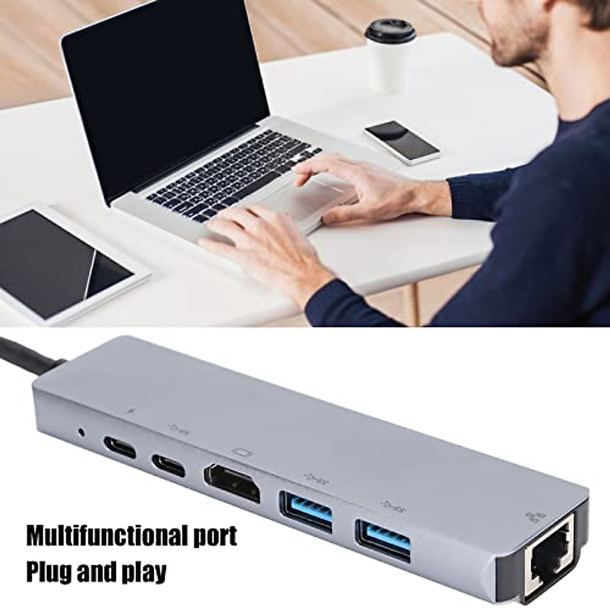 USB C Hub, Aluminium Alloy Material USB C Multiport Adapter for Laptop