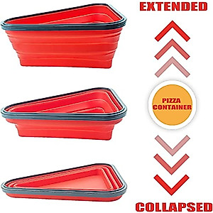 JohnYachin Reusable Pizza Slice Storage Container – Foldable Pizza Box Container With Lids – Collapsible Silicone Pizza Storage – Durable and Reliable – Food-Friendly Materials