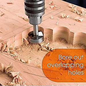 MYOYAY 15PCS Forstner Drill Bit Set Metric 10-50mm 2/5-2 Inch Carbon Steel Wood Punching Bits Woodworking Hole Saw Flat Wing Drilling Bits with Wooden Storage Box