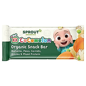CoComelon Sprout Organic Baby Food, Toddler Snacks, Bananas, Peas and Carrots Snack Bar (6 pack)