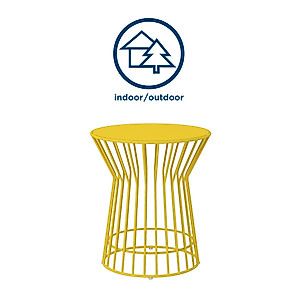 Novogratz Poolside Gossip, Roberta Outdoor/Indoor Side Table, Charcoal