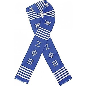 Zeta Phi Beta Sorority Graduation Kente Stole Sash [Blue - 72"L x 4.5"W]
