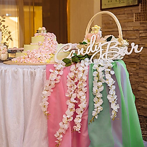 BIT.FLY Sheer Organza Swag DIY Fabric Wedding Top Table Event Party Home Decor Stair Bow Valance Table Skirt (197 x 53 Inch White)