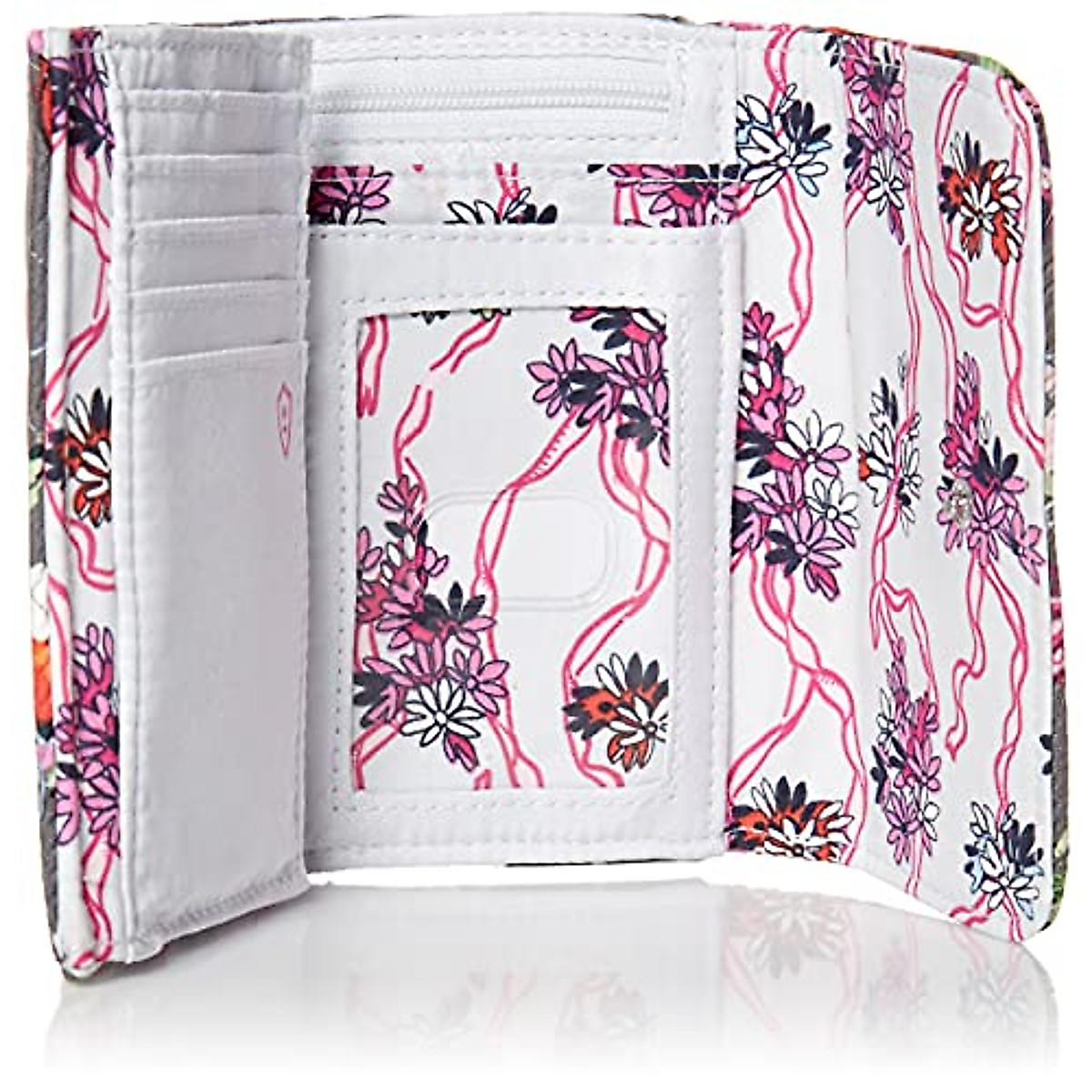 Vera Bradley Women's Cotton Riley Compact Wallet With RFID Protection, Hope Blooms - Recycled Cotton, One Size