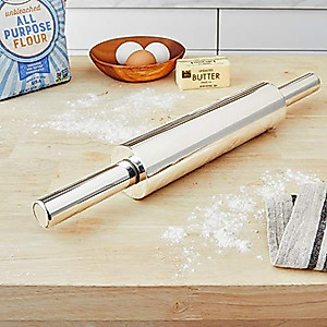 Fox Run Stainless Steel Rolling Pin, 18.5 x 2.6 x 2.8 inches, Metallic