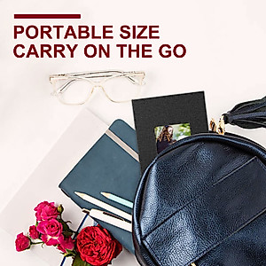 Ywlake Photo Album 4x6 100 Pockets 2 Packs, Small Mini Capacity Linen Photo Album Bulk Sets, Each Pack Holds 100 Top Loader Vertical Only Picture for Kids Boy Girls Black