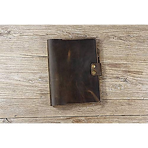 Personalised leather A4 ring binder, retro leather A4 4 ring binder folder, leather A4 portfolio NA405BS