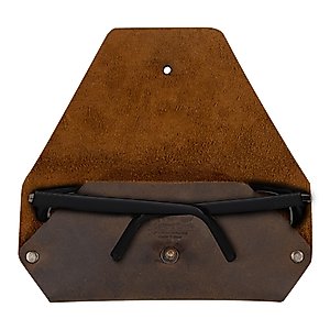 Hide & Drink, Sunglasses Minimalist Sleeve Case Protector, Eyewear Pouch, Great for Outdoors & Traveling, Full Grain Leather, Handmade, Bourbon Brown