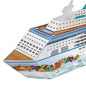 Beistle Three Dimensional Cruise Ship Table Centerpiece – Nautical Decorations – Bon Voyage Ocean Theme Party Supplies, 13.25", Multicolor