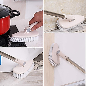 Adjustable Broom 6.3inches Wide 35.4inches Long Handle Indoor Kitchen Push Broom and Push Broom Stiff Indoor Outdoor Rough Surface Floor Scrub Brush 17.7 inches Wide 61.8 inches Long Handle Stainless
