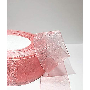Sailing-GO 200 Yards（4 Rolls * 50 Yd）1-1/2" Wide Sparkle Sheer Chiffon Organza Ribbon for Wedding Gift Package Valentines Bouquets Wrapping Birthday Baby Shower Home Decor Wreath Decorations Fabric