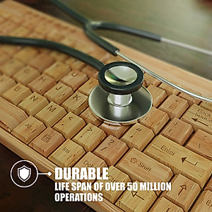 Wireless Bamboo Keyboard and Mouse – Natural, Handmade, Eco-Friendly. Compact Keyboard with 2 Keypads. 3-Button Mouse with Scroll Wheel. Comes with a Wooden Pen by Trio Gato