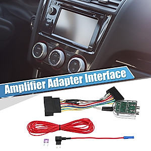 X AUTOHAUX Car Add an Amp Amplifier Adapter Interface to Radio System for Ford 2011-2018 with Red Extension Wire