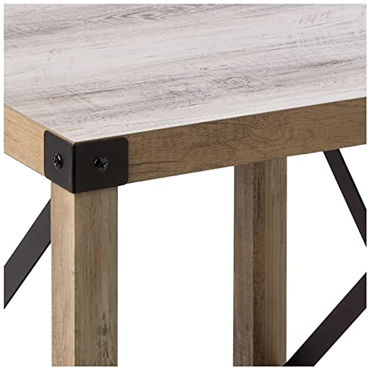 Walker Edison Sedalia Modern Farmhouse Metal X Side Table, 18 Inch, Grey Wash