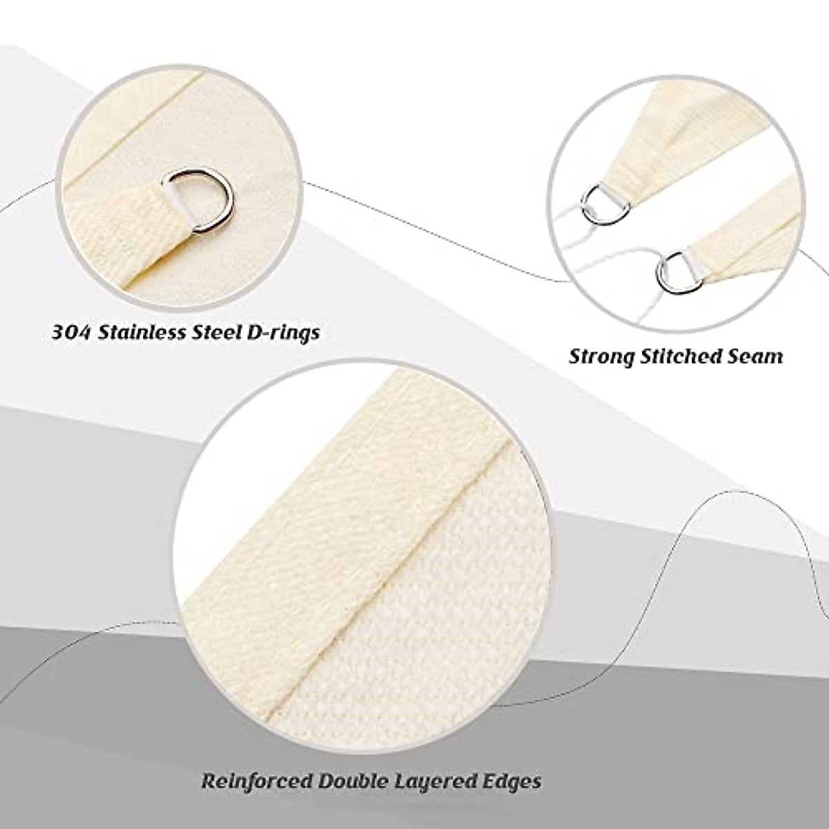 Oneofics Sun Shade Sail 10’x10’x10’ Triangle Sun Shade Sail Canopy UV Block Awning for Outdoor Patio Garden Backyard