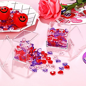 12 Pieces Clear Acrylic Plastic Square Cube Small Acrylic Box Acrylic Storage Containers with Lid Stackable Cube Containers Acrylic Container with Lid for Candy Jewelry Display (2.2 x 2.2 x 1.8 inch)
