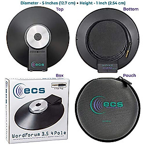 Executive Communication Systems WordForum 3.5mm TRRS 4 Pole with 3.5mm Stereo Speaker Output Jack and (1) WordForm 3.5mm TRS Stereo 360° Conference Microphone - Omnidirectional Recording for Meetings