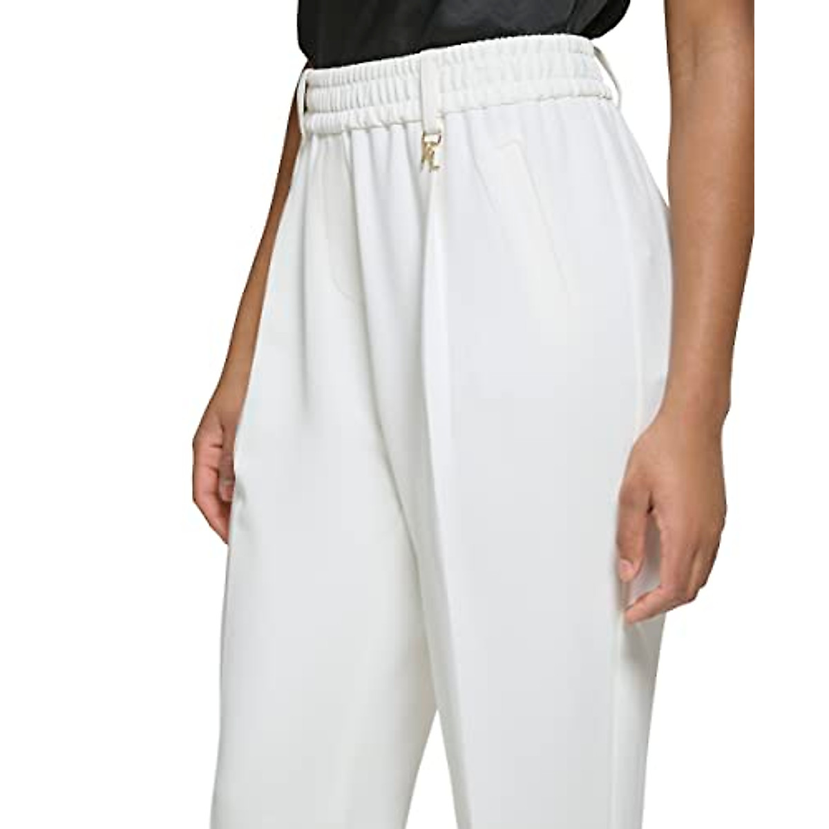 Karl Lagerfeld Paris Women's Everyday Relaxed Casual Pant, Soft White, 6