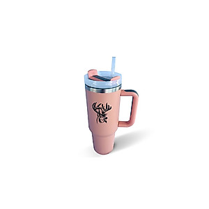 40 oz stainless steel tumbler with handle,8 hours hot and 12 hours cold,travel mug,simply modern 40 oz tumbler with handle with deer logo 40 oz tumbler