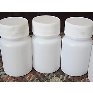 12 PCS 150 ML 5 OZ Plastic White Bottles Empty Container with Screw Cap Solid Powder Case Refillable Storage Holder Sample Jar for Dispense Different Items