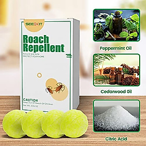 SEEKBIT Cockroach Repellent, Natural Roach Repellent, Repels Ant, Spider, Insect Rodent Repellent, Keep Roach Away from Car, Closet, Attic Pack of 8
