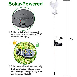 2Pcs Angel lamp Solar Lawn Light Angel Solar Lawn Light, Garden Angel Gifts Garden Decor Garden Gifts for mom Memorial Stones for Loved Ones