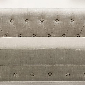 Rosevera Chancy Reading Small Armchair Arm Living Set Accent Club Room Barrel Chairs Bedroom Loveseat, Standard, Natural Sofa