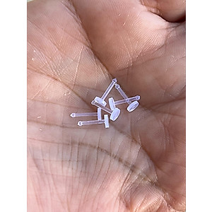 BodyJewelryOnline 16g Clear Bioflex Nose Ring Stud Piercing Retainer for Surgery Flexible Flat Top Nose Stud Acrylic Bendable Nose Bone Pin Stud Piercings for Work Sport 3.5mm Tops