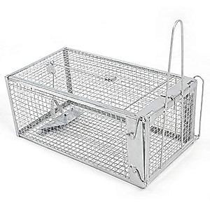 H&B Luxuries Rat Trap - Humane Live Animal Cage for Rat Mouse Hamster Mole Weasel Gopher Chipmunk Squirrels and More Rodents (Small)