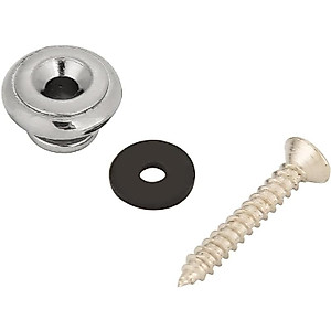 Tbest 10Pcs Mushrooms Head Guitar Strap Buttons Strap Locks Metal End Pin with Screw for Ukulele Electric Bass Silver, Black, Gold(Silver)