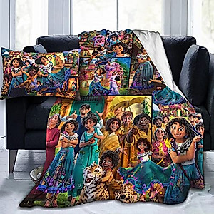 2pcs Cartoon Throw Blanket/Pillowcase Lightweight Plush Cozy Soft Air Conditioner Blankets 50"x40"