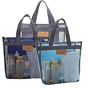 CHuikp Portable Shower Caddy ，3 Pcs Portable Shower Mesh Caddy Bag Dry Hanging Portable Shower Tote Bag ，Shower Caddy Suitable For Travel Swimming Sports Gym Camp Shopping College Dorms.