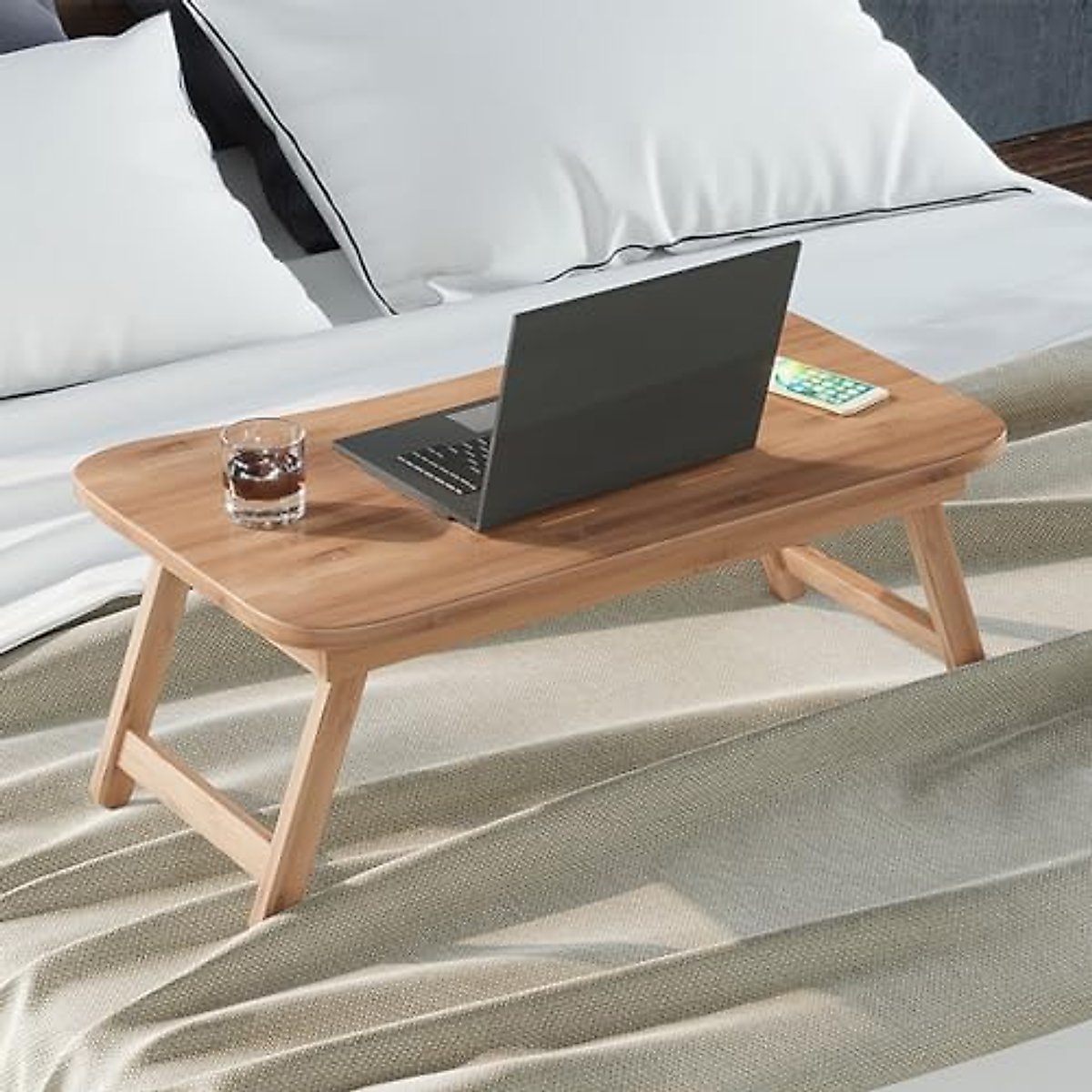 Folding Bamboo Coffee Table, Japanese Tatami Low Table, Portable Bay Window Table, Living Room Tea Table, No Assembly Required (Color : A, Size : 70 * 38 * 25cm)