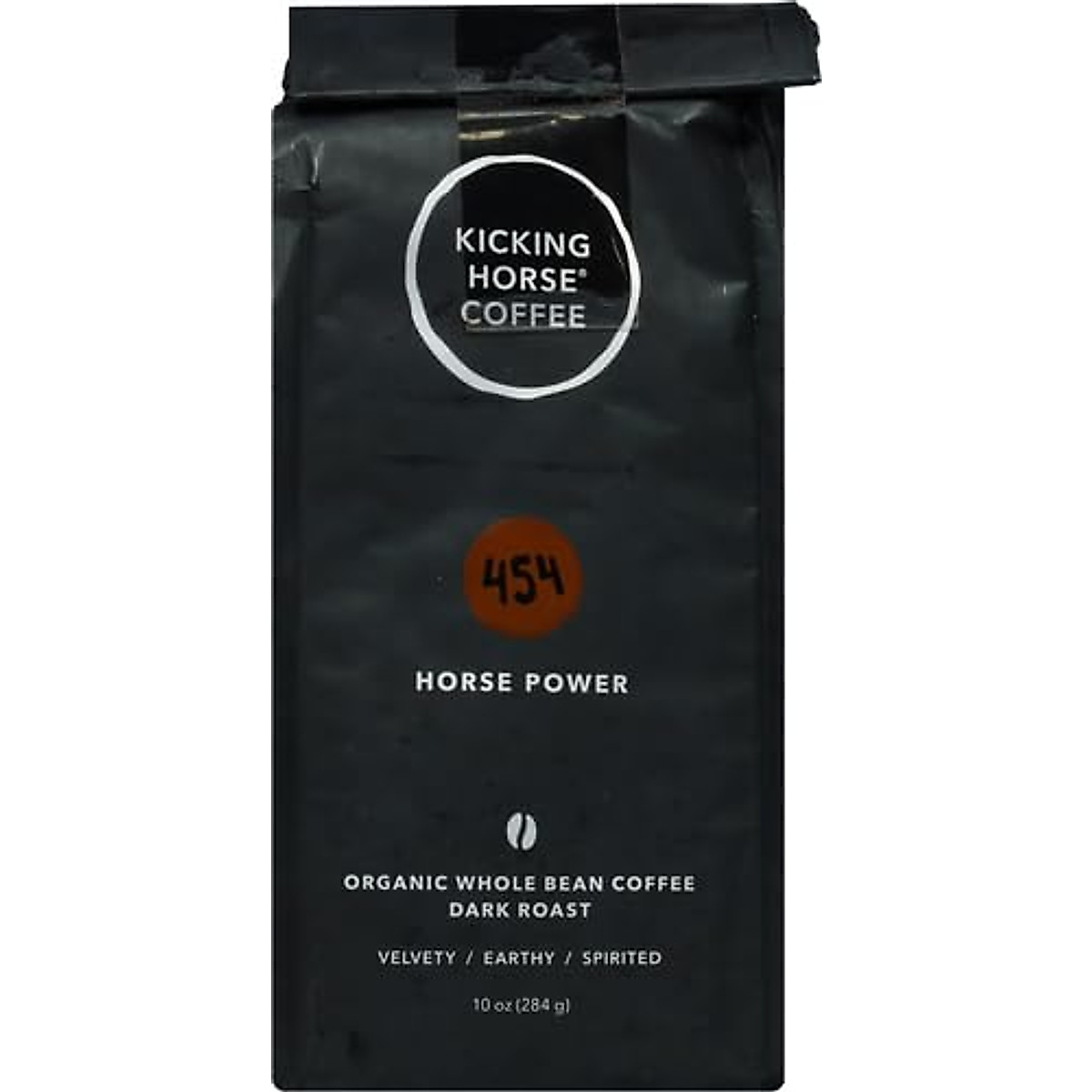 Kicking Horse Coffee, 454 Horse Power, Dark Roast, Whole Bean, 10 oz - Certified Organic, Fairtrade, Kosher Coffee