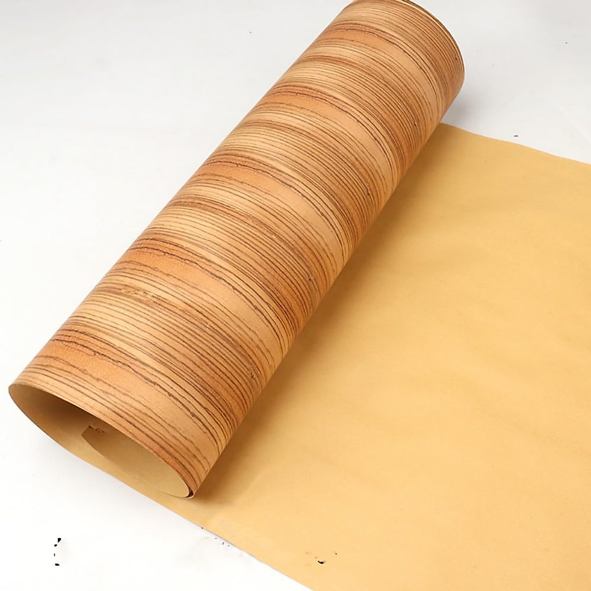 Aibote Natural Zebra Wood Veneer Furniture Restoration Sheets(60x250CM) Wooden DIY Material for Speaker Showcase Cabinets Table Shelves Kitchen Hotel(Flat Cut)