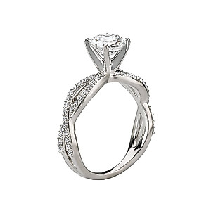 SISGEM 10K 14K 18K Solid Gold Infinity Engagement Rings for Women Lady,Set 1.35 Carat(cttw) Round Cut Moissanite Rings Infinite Wedding Engagement Anniversary Promise Bands Gifts Birthday Christmas (Style-3, 18K-Gold)