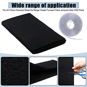 3 Pack Cut to Fit Carbon Pad Pre Filter Roll 16'' x 48'' with 3 Roll 126'' Tape for Air Purifiers Furnace Filters and Air Conditioner Filters Cut to Fit Carbon Pad Removing Odor VOC Carbon Felt