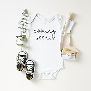 Bump and Beyond Designs Baby-Girls Surprise Pregnancy Announcement For Grandparents Coming Soon Leotard White, 0-3 Months